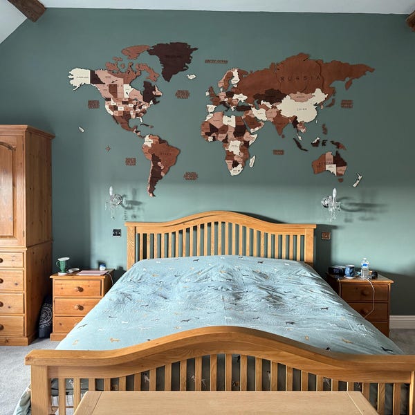 3D Cork World Map, Travel Pin Board, Push Pin Map, Wall Art World Map ...