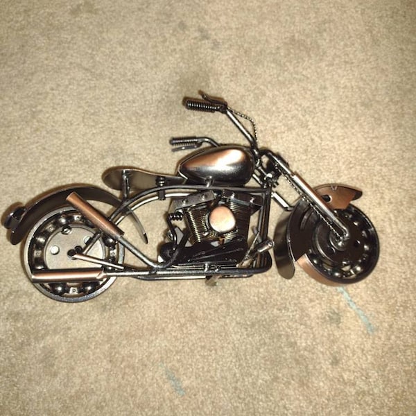 Handmade Scrap Metal Motorcycle Model: Copper Finish Biker Decor - Etsy