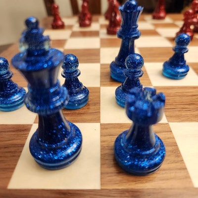 Sapphire & Ruby Chess Set Game Pieces, Standard Size Chess Set Pieces ...
