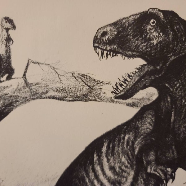 1954 "tyrannosaurus" by William Scheele in Black Custom 11x14 Mat ...