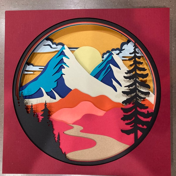 3d Mountains Svg - Shadow Box Svg, Nature Svg - Etsy