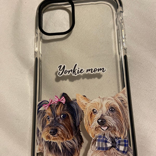 Custom Dog Phone Case, Custom Pet Illustrated Phone Case, Dog iPhone ...