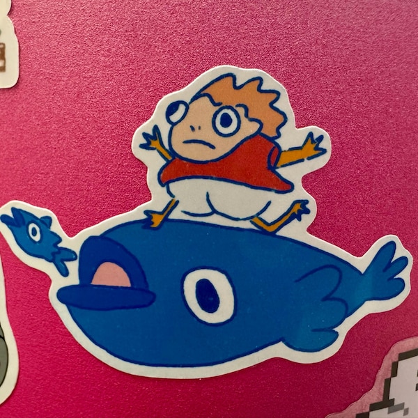 Cute Girl on Fish // Sticker - Handmade and High Quality - for Phone ...