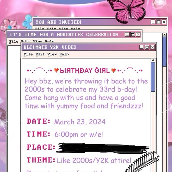 Y2K Party Invitation Futuristic Editable on Phone 2000's Themed Party Invite, Easy Edit Evite ...