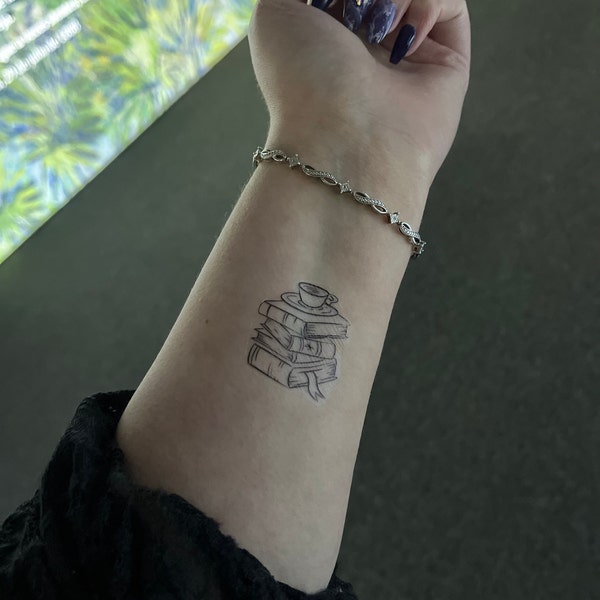 Books Temporary Tattoo - Etsy