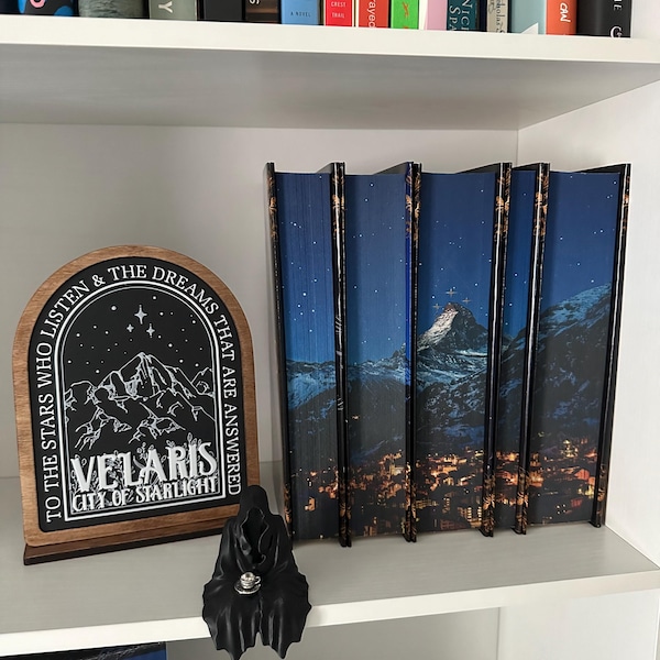 Velaris City of Starlight Acotar Bookshelf Sign Wooden Shelf Sitter ...