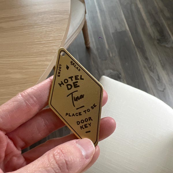 Personalized Vintage Hotel Keychain // Gold Key Ring // Personalised ...