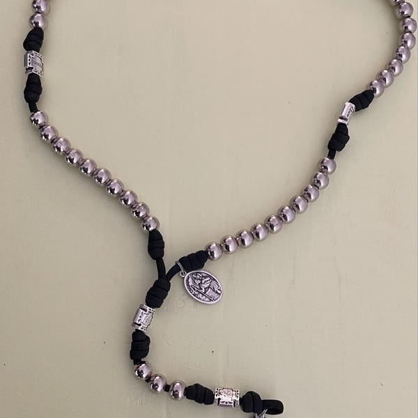 Miniature 9” Crusader Templar Red Cross Anglican Rosary. 6mm Stainless ...