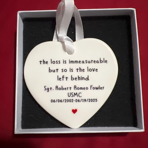 Sympathy Gift - Memorial Ornament - the Loss is Immeasurable but so is ...
