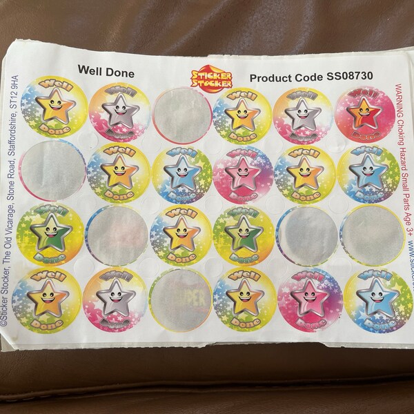 144 Well Done 30mm Round Children's Reward Stickers for Teachers ...