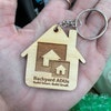 Custom 1-SIDE ENGRAVED Wood Keychains, Branded Keychains, Logo Engraved ...