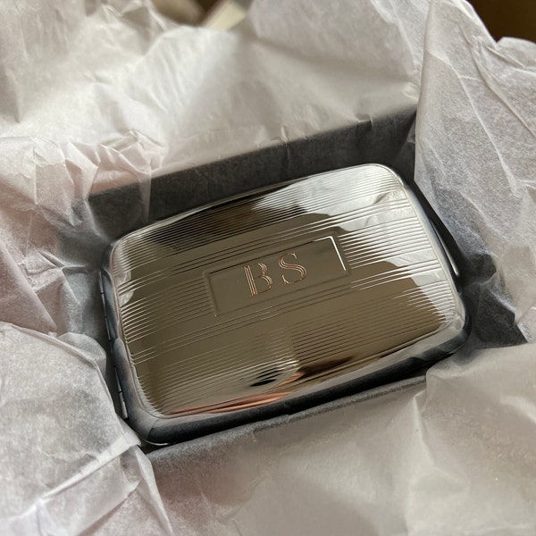 Personalized Pill Box Custom Engraved Stylish Linear Design Two ...