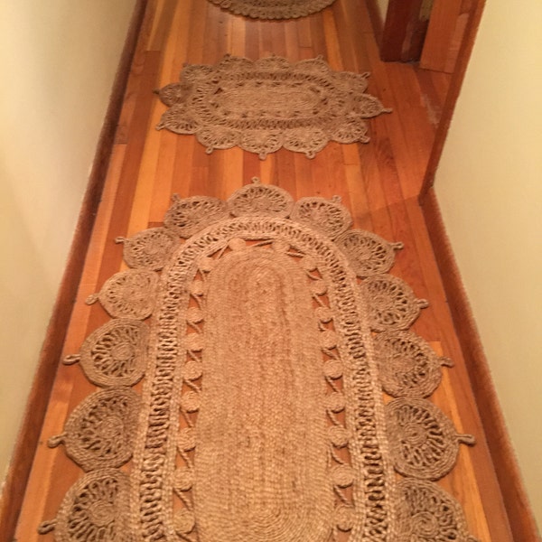 Woollen Oushak Runner Rug, Shades of Pink Ivory Hallway Pastel Runners ...