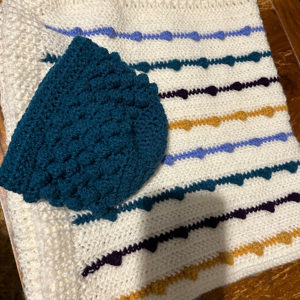 Crochet Bobble Lines Baby Blanket Pattern - Etsy