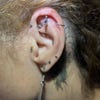 Dainty Triple Chain Pink Ruby CZ Helix Piercing, Cartilage Piercing 20g ...
