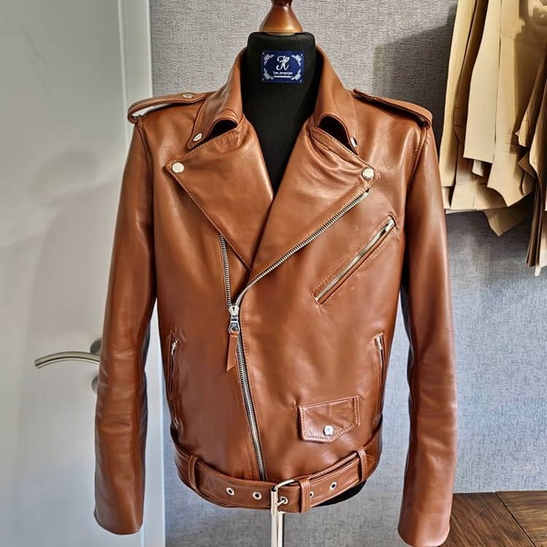 Size L - Iconic Biker Jacket for Men Double Rider Motorcycle Jacket ...