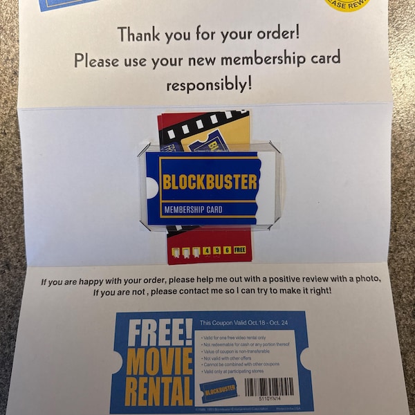 Blockbuster Membership Card - Etsy
