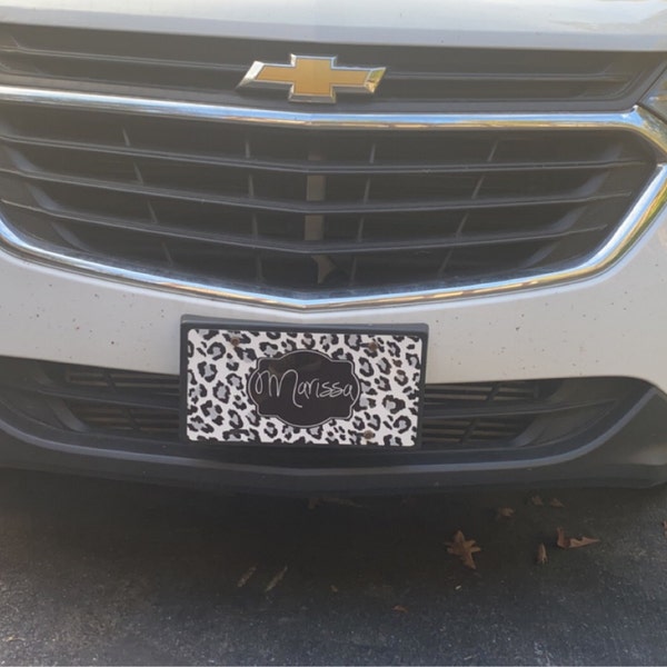 Leopard Personalized License Plate, Custom Car Tag for Women, Name Car ...