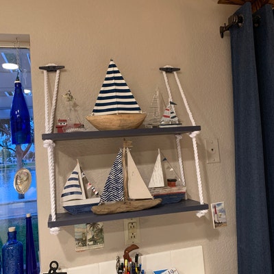 Corner Nautical Rope Swing Shelf 4 Tier Shelf Nautical - Etsy