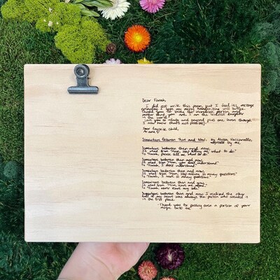 Custom Engraved Note, Engraved Note, Handwritten Note on Wood, Wood ...