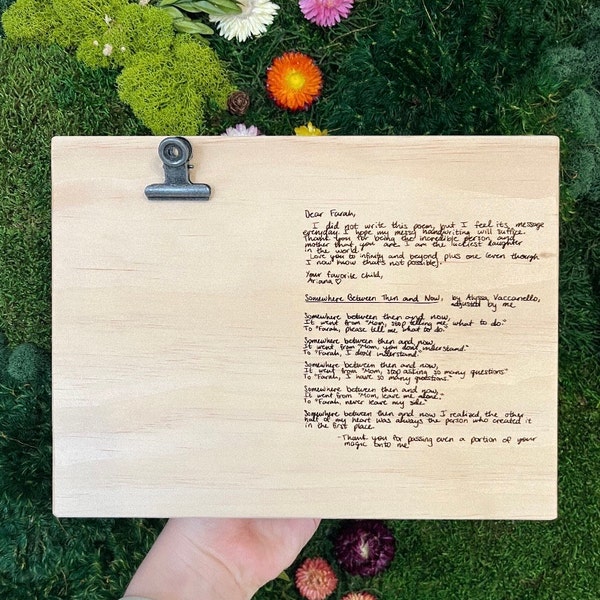 Custom Engraved Note, Engraved Note, Handwritten Note on Wood, Wood ...