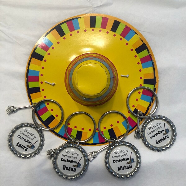 World's Greatest Custodian/janitor Key Chain With Charms - Etsy