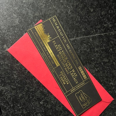 Personalised Event Foiled Ticket, Custom Souvenir Golden Foil Ticket ...