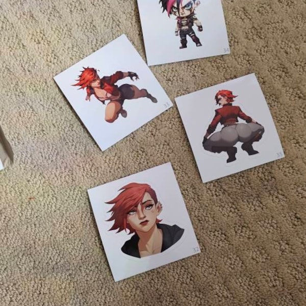 Arcane Sticker, Vi, 3 Vinyl Sticker, Lol-gift, Vi Arcane Fanart, Vi Lol ...