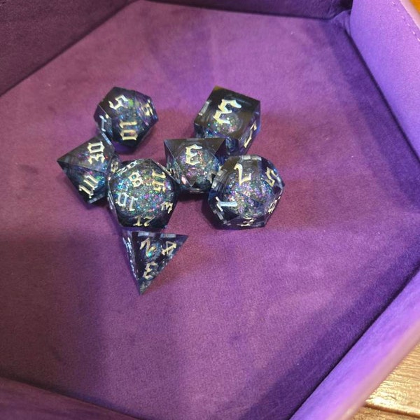Gothic Dark Starry Sky Liquid Core Dice Set for Magic Game, Gorgeous ...
