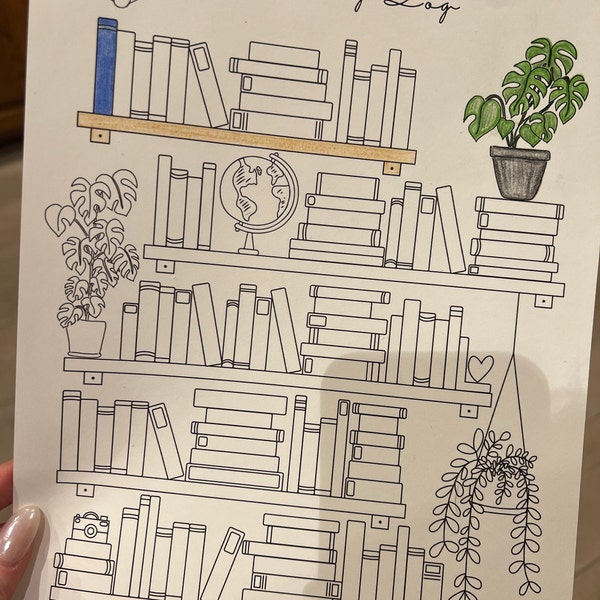 Book Tracker Printable, Bookshelf Reading Log, Books I've Read, Yearly ...