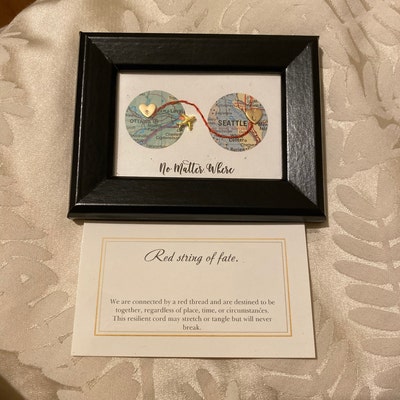 Long Distance Gift, Two Maps in One, Custom Map Gift, Maps in Frame ...