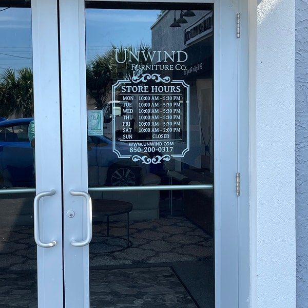 Store Hours Decal, Customized With Your Business Hours | Custom ...