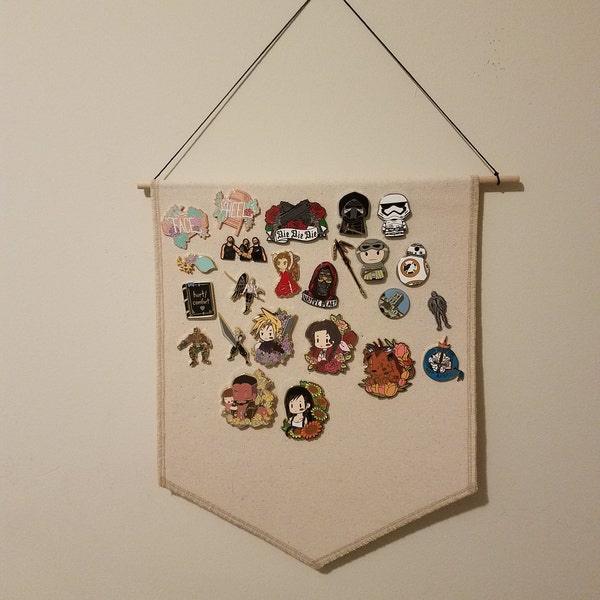 Premium Large Pin Display, Pin Badge Display, Canvas Pennant, Enamel ...