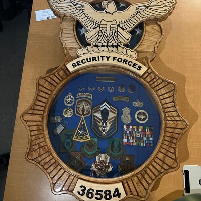 Handcrafted Air Force Skill Level Badge Shadow Box-air Force - Etsy