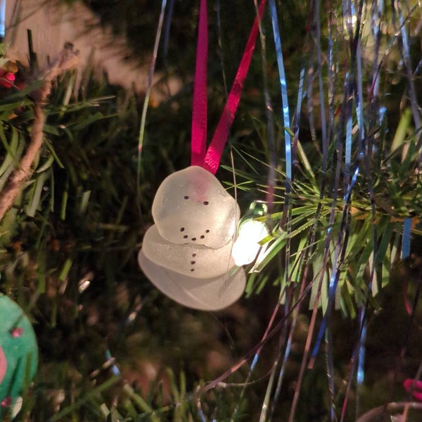 Sea Glass Snowman Ornaments, Set of 3 - Etsy