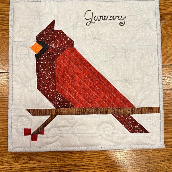 Cardinal Quilt Block Pattern Winter Bird PDF - Includes Instructions ...