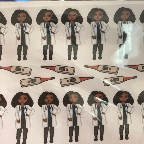24 Doctor African American Woman Stickers for Planners & Scrapbooks - Etsy