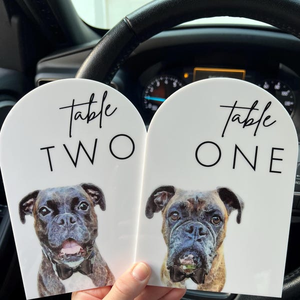 Arched Watercolor Pet Arched Table Numbers, Table Numbers, Acrylic Sign ...