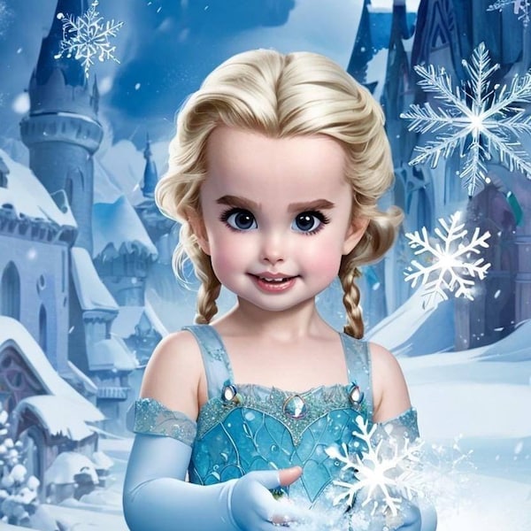 Personalized Elsa Portrait,custom Frozen Elsa Portrait,elsa Birthday ...