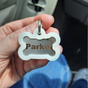 Double Sided Laser Etched Stainless Steel Pet ID Tag for Dog & Cat Tag ...