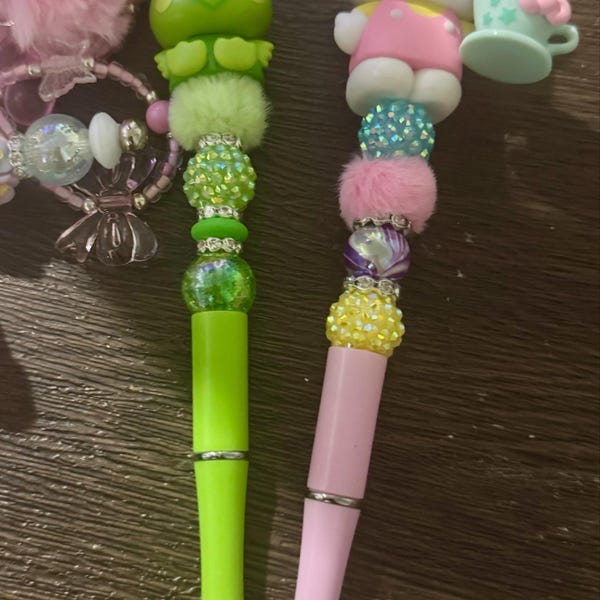 HEART Beaded Pens , Characters , Cute Pens, Elevate Your Station at the ...