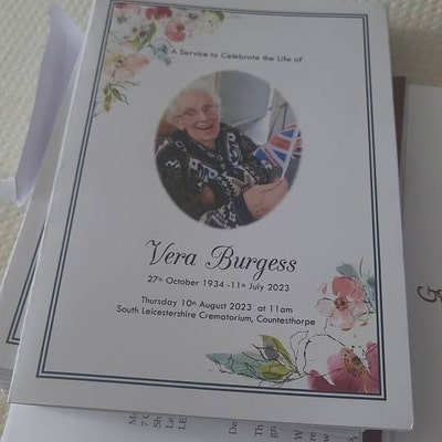 Personalised Funeral Order of Service & Laminated Memorial Cards Forget ...