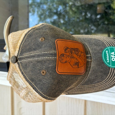 Leather Patch Hat, Tractor Hat, American Flag Hat, Trucker Cap, Farm ...