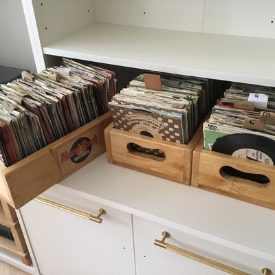 Record Storage Box 7 Inch Vinyl Singles Vintage Style Case. HARDROCK ...