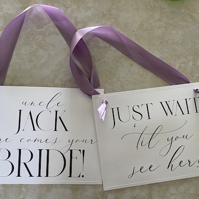 Set of 2 Personalized Wedding Signs for Flower Girl/ Ring Bearer 1122 ...