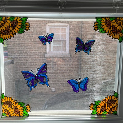 Giraffe Safari Stained Glass Window Cling - Etsy