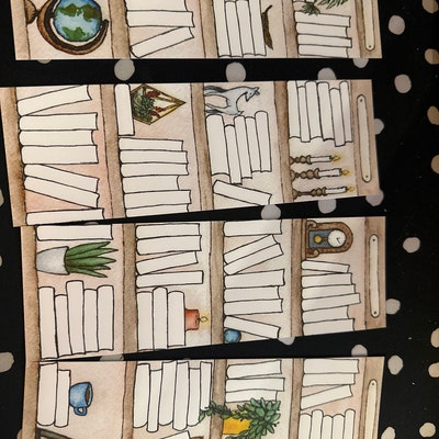 Bookshelf Bookmark Tracker Printable Set of 4 Reading Tracker Bookmark ...