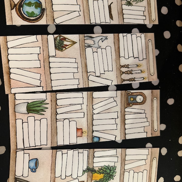 Bookshelf Bookmark Tracker, Reading Tracker Bookmark, Cozy Bookmark ...