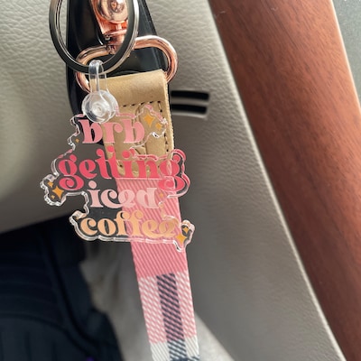 BRB Getting Iced Coffee Acrylic Keychain Aesthetic, Car Keys, Gift Idea ...