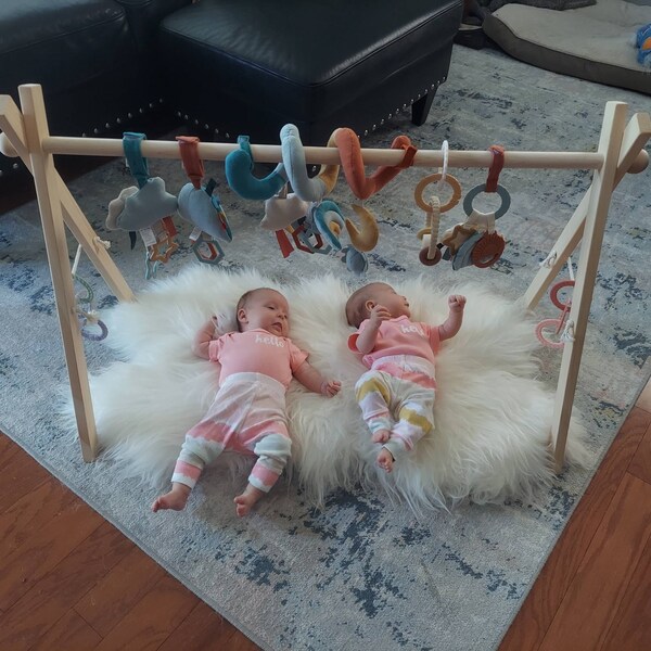 Monochrome Wooden Play Gym/ Wooden Play Gym / Montessori Play Gym/ Baby ...
